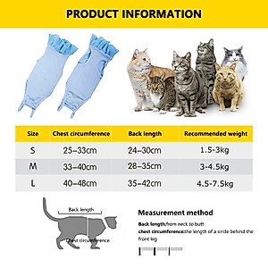 LKJYBG Cat Recovery Clothes Soft Breathable Anti-Licking Bodysuit with Adjustable Buckle E-Collar Substitute Avocado Green M