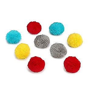 CHIWAVA 24PCS 1.8" Catnip Furry Cat Toys Ball Soft Pom Pom Balls Kitten Chase Quiet Play Assorted Color