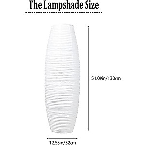 SALOCY Paper Floor Lamp Shade Replacement,Rice Paper Floor Lamp Cover Standing Lamps for Living Room Contemporary Floor Lamp Cover White (Only Lamp Shade,NO Structural Parts )