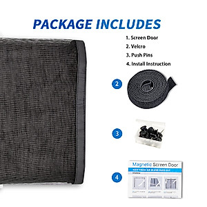 Garage Door Screen For 2 Car 18x7FT, Magnetic Screen Garage with Retractable Fiberglass Mesh and Heavy Duty Weighted Bottom, Easy Assembly & Pass, Hands Free Screen Door w/ 40 Magnets for Garage/Patio