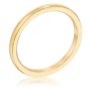 Kate Bissett 2mm IPG Gold Stainless Steel Band in Gold Tone Size 9