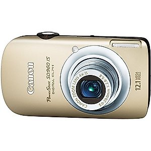 Canon PowerShot SD960IS 12.1 MP Digital Camera with 4x Wide Angle Optical Image Stabilized Zoom and 2.8-inch LCD (Gold)