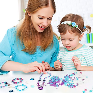 G.C Princess Bead Jewelry Making Kit Necklace Bracelet Ring Making Supplies Kids Creativity DIY Beading Kits Art and Craft kit Toy Gifts for 3 4 5 6 7 8 9 10+ Year Old Girls(with Heart Box)