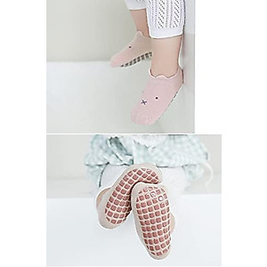 FYLuoke Baby Boys Girls Non-Slip Socks Infants Toddler Combed Cotton Sock Cartoon Socks Anti-Slip Crew Socks (1-3T, Animal-5A)