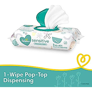 Diapers Size 2, 186 Count and Baby Wipes - Pampers Swaddlers Disposable Baby Diapers, ONE Month Supply with Pampers Sensitive Water Baby Wipes, 12X Pop-Top Packs, 864 Count