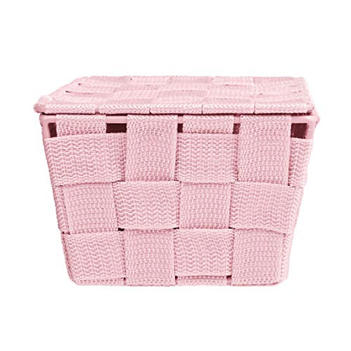 WENKO Storage Basket Adria with lid in Pink, PP, 19 x 14 x 10 cm