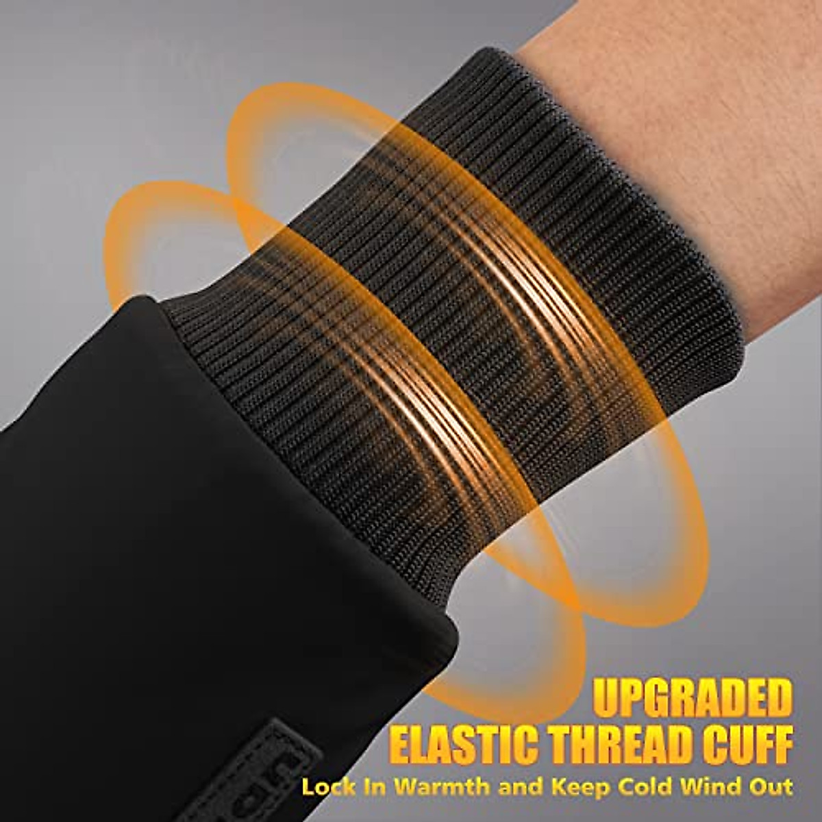 ihuan Winter Gloves for Men Women - Cold Weather Gloves for Running Cycling, Waterproof Snow Warm Gloves Touchscreen Finger (Black, Small)