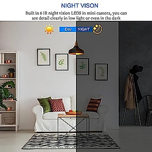 Spy Hidden Camera Wireless Mini WiFi Camera Home Small Security Camera Nanny Cam with Night Vision Motion Sensor for Indoor Outdoor with App for Cellphone Dog Camera with Battery Surveillance Cameras