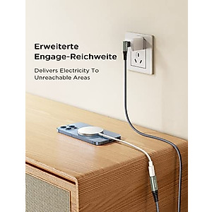 AINOPE USB C Extension Cable, (3.3Ft/1m/20Gbps) Right Angle USB 3.2 Type C Extension Nylon Braided 100W/5A Fast Charging Compatible with USB C Hub/Dell XPS/MacBook/iPad Pro/Magsafe Charger(Gray)