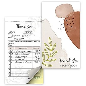 Simplified Abstract Thank You Receipt Book for Small Businesses - Aesthetic and Easy to Use Receipt Pad - The Perfect Business Supplies That Helps You and Your Happy Clients to Stay Organized