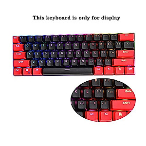 61 PBT keycaps 60 Percent Custom Backlit Key Caps Covers OEM Profile for Cherry MX Switch Mechanical Gaming Keyboard with Key Puller (keycap only) (HL)