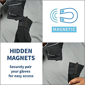 TrailHeads Womens Running Gloves Touchscreen Fingers & Convertible Waterproof Mitten Shell - for Winter, Reflective, Warm - Black - Reflective - Small/Medium