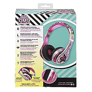eKids LOL Surprise Kids Bluetooth Headphones, Wireless Headphones with Microphone Includes Aux Cord, Volume Reduced Kids Foldable Headphones for School, Home, or Travel