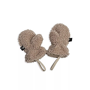 7AM Baby Hat & Mittens Set - Unisex Fleece Lined Hat & Mittens for Newborn, Waterproof, Soft & Warm Baby Winter Hat & Gloves Set, Soft & Fluffy Vegan Hat & Mittens | Cub Set, Teddy (12-24M)