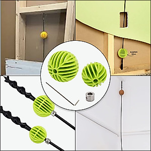 QZATTCAEN Flex Shank Installer Drill Bit Guide Tools/Cable Bit Bumper Balls for 1/4" Shank/in-Wall Drill Guide Kit 1-3/4" & 2-5/16" - S/4+Tool