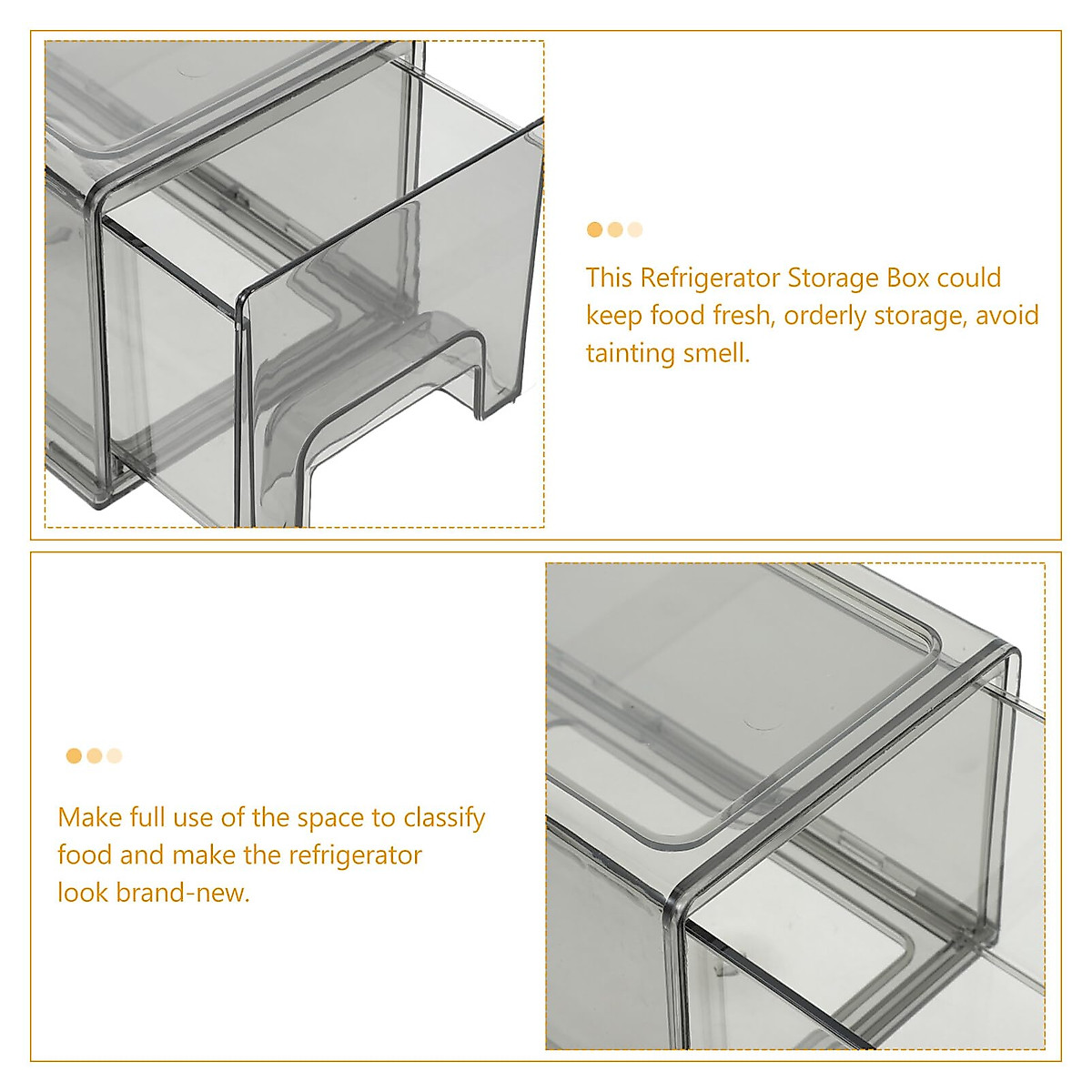 Kichvoe plastic storage drawers plastic containers plastic drawers fridge storage containers fruit container vegetable container fridge drawers pull out pp Storage Box refrigerator