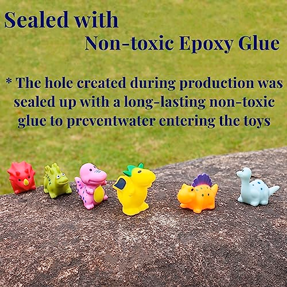 Mold Free Dinosaur Bath Toys for Toddlers/ Infants 6 - 12- 18 Months, No Hole No Mold Bathtub Toys, 1 2 3 4 Years Old Kids (6 Pcs with Storage Bag)
