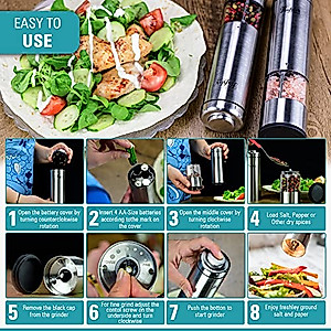 Electric Pepper Grinder - Simplify Your Cooking With Pack of 1 Battery Operated Mill with Light