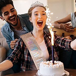 Birthday Princess Crown & Birthday Sash, Birthday Girl Crown Birthday Tiara for Women Birthday Decorations Birthday Crown and Sash for Girls Princess Birthday Gifts