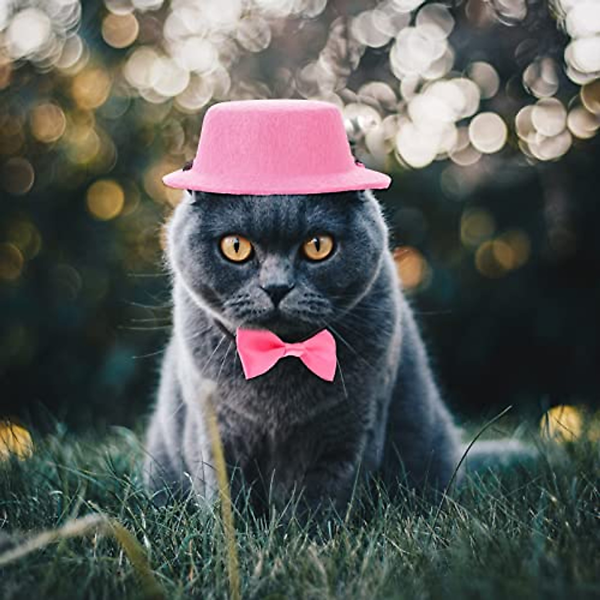 balacoo Small Pet Bowtie Hamster Hat and Bowtie Guinea Pig Black Cap Bow Tie Cool Pet Small Animal Outfit Cosplay Suit for Rats Sugar Glider Chinchilla Ferret Hedgehogs Hamster Top Hat