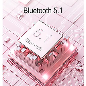 Instiwitt Pink Wireless Earbuds for Girl, Bluetooth 5.1 Headphone Hi-Fi Stereo Headphones IPX5 Waterproof Earphones with Dual Mic and Charging Case, 36H Playtime Touch Control in-Ear Headset