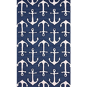 nuLOOM Despina Hand Hooked Indoor/Outdoor Area Rug, 4' x 6', Navy
