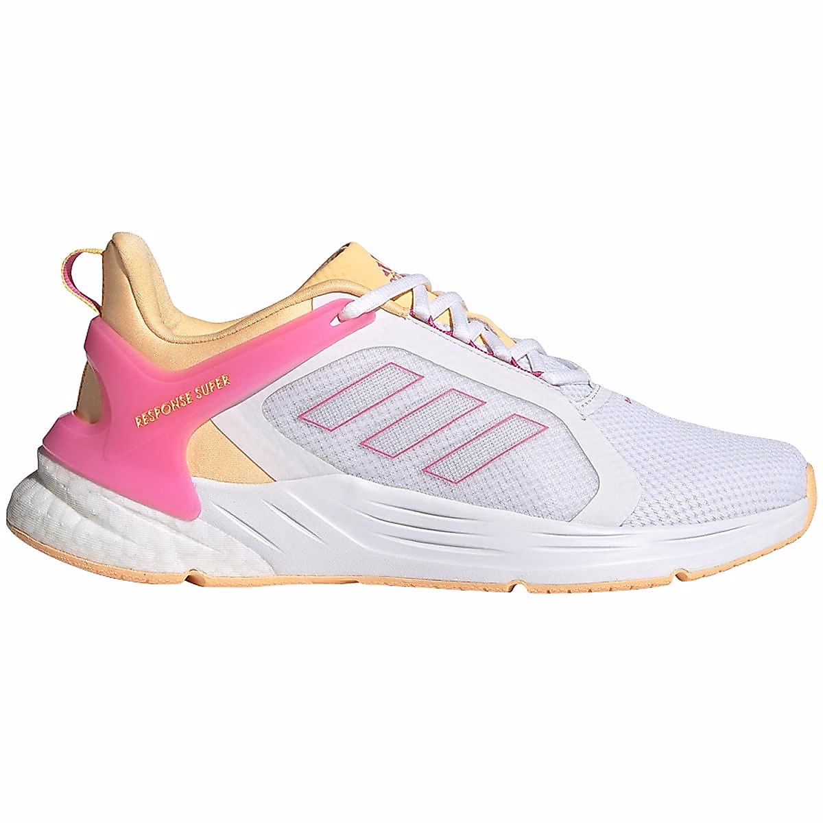 adidas Women's Response Super 2.0 Running Shoes, White-dash Grey-screaming Pink, 9