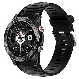 DR.VIVA Smart Watches for Men, Outdoor GPS Smartwatch Fitness Activity Tracker with Heart Rate Blood Oxygen Sleep Monitor, 1.3" HD Touch Screen 18-Day Battery 130 Sport Modes 5ATM Waterproof, Black