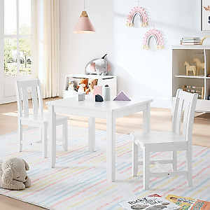 MUSEHOMEINC Kids Chairs for Toddlers,Toddler Wooden Chairs for Playing or Activity, Set of 2, Activity Chair for Children/Kids Wooden Chair/Preschool Furniture/Gift for Boys Girls. (White)