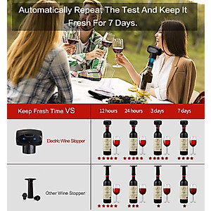 Ataller Electric Wine Stopper, Automatic Vacuum Wine Saver, Electric Smart Wine Stopper, Reusable Bottle Sealer & Wine Preservation System - Wine Accessories Gifts