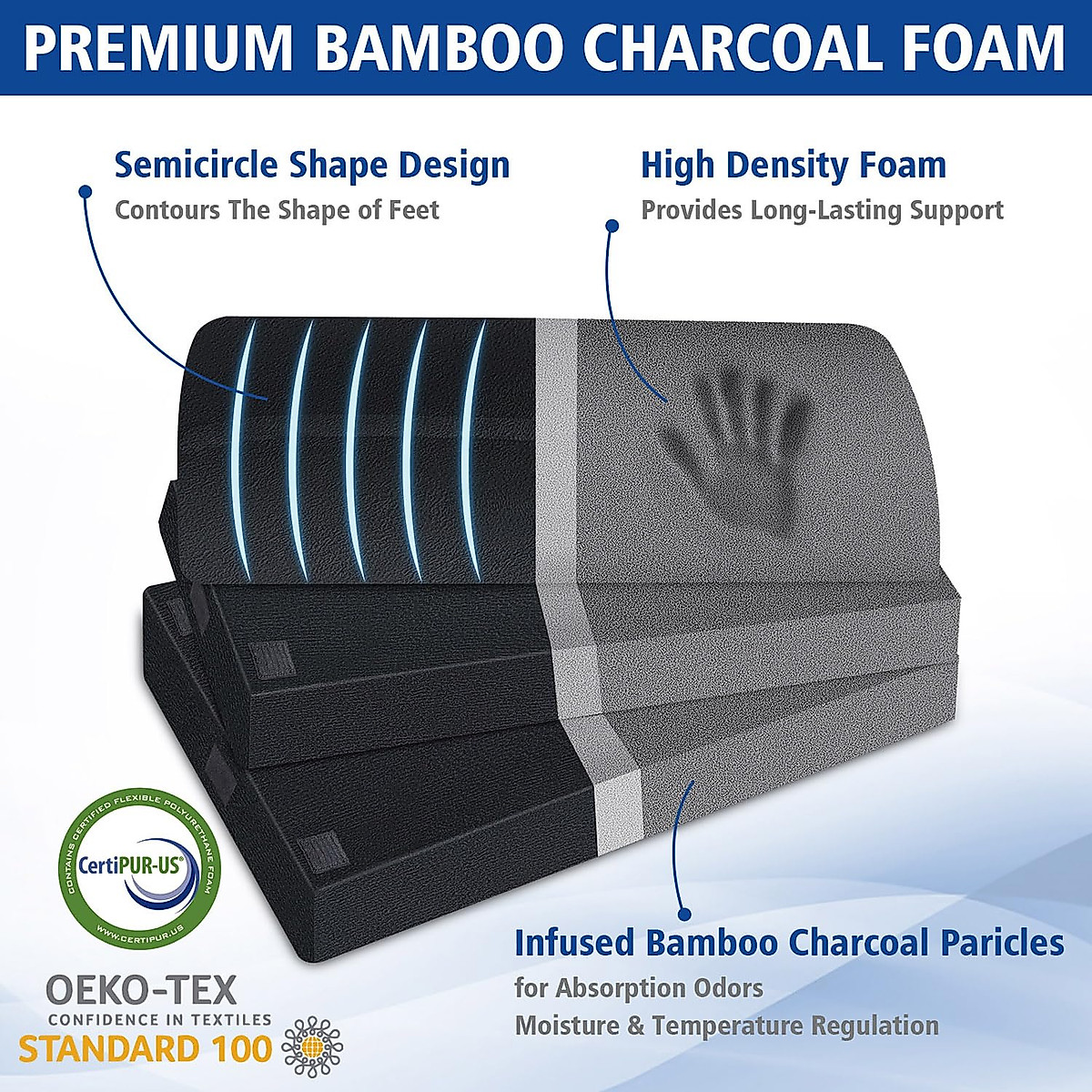 XXL(20in) Foot Rest for Under Desk at Work with 3 Adjustable Heights, Foot Stool with Bamboo Charcoal Foam, Feet Warm Pocket Footrest for Office Gaming Chair, for Leg Support -Black