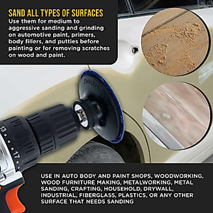 Dura-Gold 3" 36 Grit Quick Change Zirconia Coarse Cut Grinding Disc Set, 25 Discs & Backing Pad - R-Type Roll Lock Sandpaper Discs