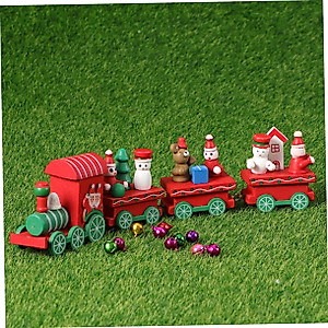 BESTOYARD 2pcs Christmas Ornaments for Kids Miniature Train Christmas Train Decorations Xmas Train Toy Miniature Christmas Train Mini Christmas Train Wood Bamboo Child Model Christmas Tree