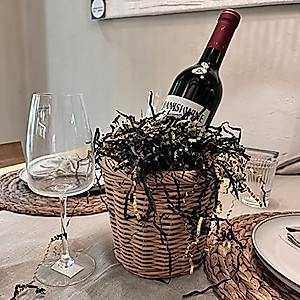 Crinkle Cut Paper Shred Filler (1/2 LB) for Valentine's Day Gifts Craft DIY's Packaging, Black & Gold Shredded paper for Gift Box, Wrapping & Basket Filling for Christmas, Halloween & Wedding Decorations (Black & Gold）