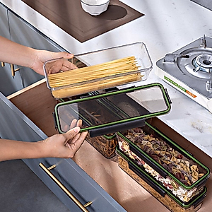 1PCS Pasta Storage Container,Transparent Storage Box Vegetable Storage Box Multipurpose Spaghetti Box for Kitchen(Short)
