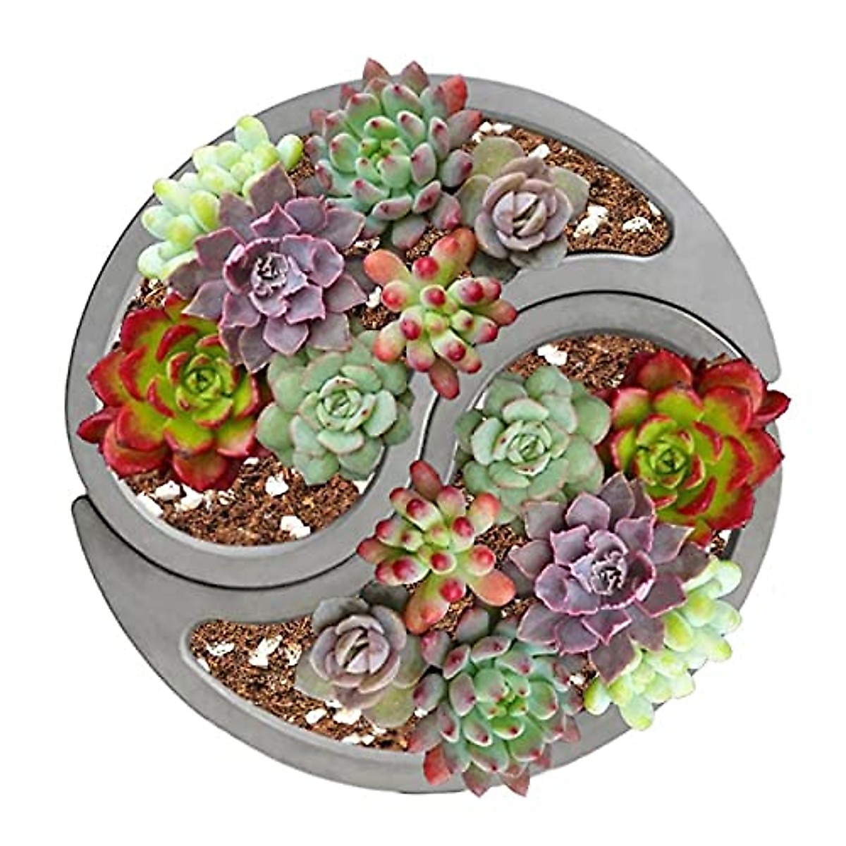 Concrete Flower Pot Molds Succulent Planter Silicone Molds Tai Chi Symbol Clay Cement Bonsai Moulds with Drainage Hole