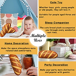 zhidiloveyou 2PCS 11.8" Bread Pillow Plush Funny Stuffed Bread Shaped Toy Gift for Kids Adults