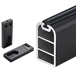 Black Metal Closet Rod Complete Kit, Wall Mount Commercial Hanger Rod for Bedrooms/Lounges/Clothing Studios/Hotels, Can Be Cut (Size : 140cm/55 in)