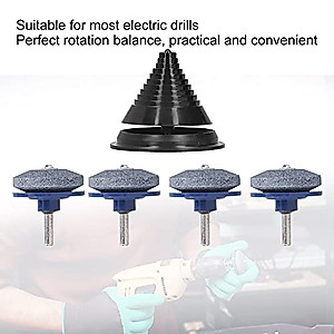 4Pcs Lawn Mower Blade Sharpener with Balancer Power Device Universal Rotating Lawnmower Sharpen Grindstone Garden Accessories