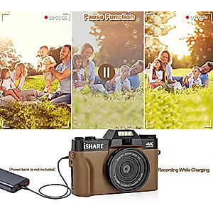 Digital Camera for Photography,Vlogging Camera for YouTube with WiFi 180° Flip Screen,16X Digital Zoom,Digital Camera for Kids and Adults with One Batteries,Wide-Angle Lens and 32GB Micro Card