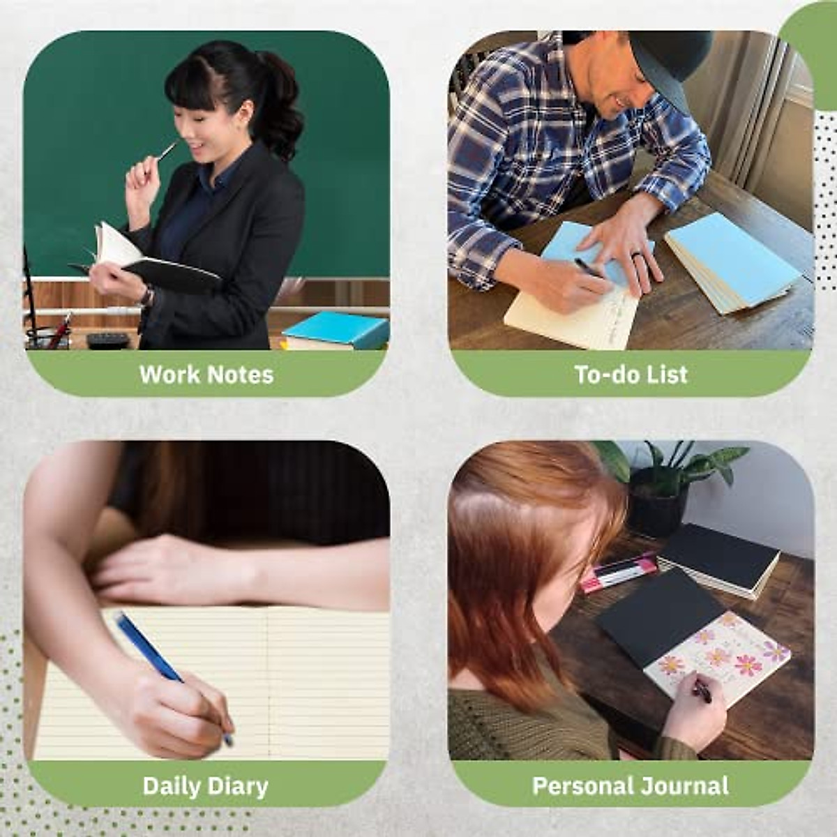 Simply Genius A5 Notebooks for Work, Travel, Business, School & More - College Ruled Notebook - Softcover Journals for Women & Men - Lined Note Books with 92 pages, 5.5" x 8.3" (Navy, 6 pack)