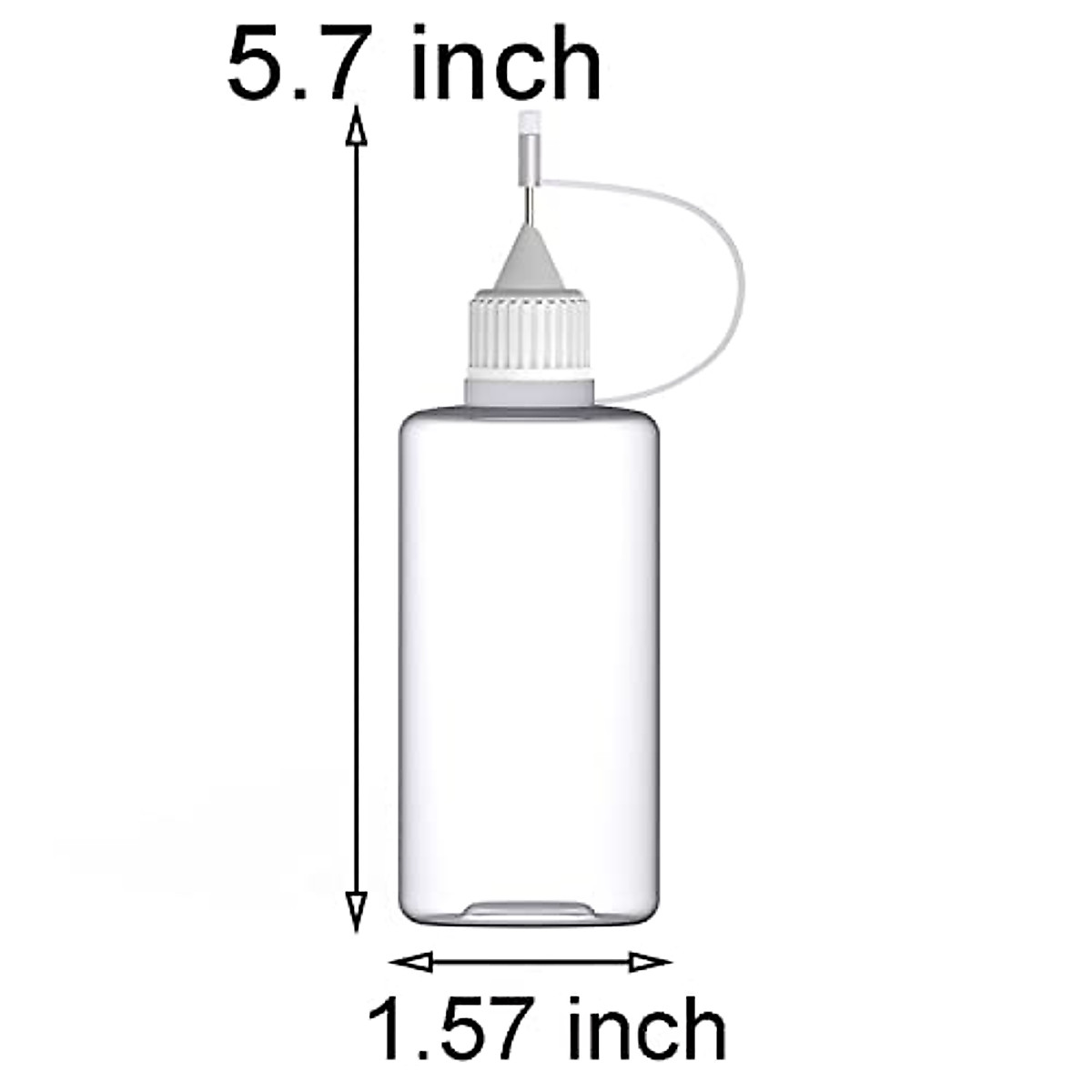 WANBAO 6 Pcs 4 Ounce Needle Tip Glue Bottle Tip Applicator Bottle with 2 Funnel, for Glue, Liquid, Oil, DIY Crafts Etc, Multicolor Lids.