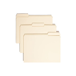 Smead File Folder, Reinforced 1/3-Cut Tab, Assorted Positions, Letter Size, Manila, 100 per Box (10334)