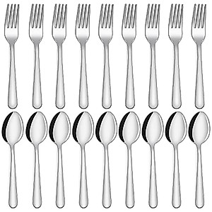 24-piece Forks and Spoons Silverware Set, Unokit Food Grade Stainless Steel Flatware Cutlery Set for Home, Kitchen and Restaurant, 12 Dinner Forks and 12 Dinner Spoons, Mirror Polished&Dishwasher Safe