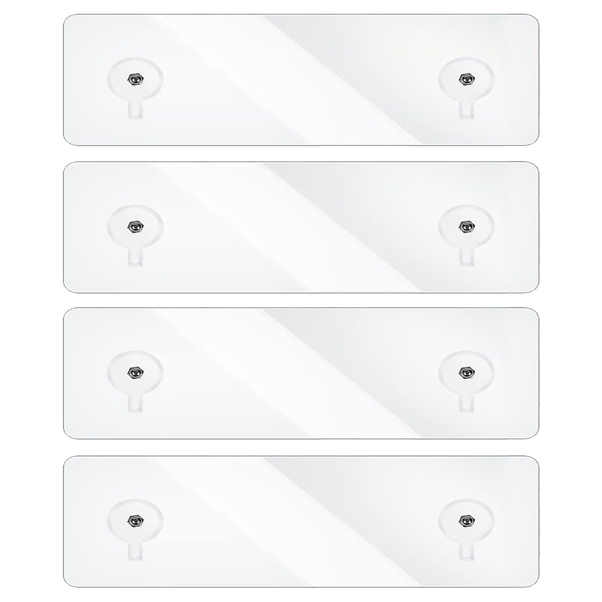 Bakzon 4 Pack Shower Caddy Adhesive for Replacement, Strong Transparent Adhesive for Caddy Sticky Pads, No Drilling for Corner Shelf Basket, Bathroom Storage Shelves, Kitchen Racks and Soap Holder