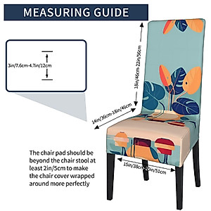 ZYVIA Protection Cover for Dining Chair Comfortable Elasticity Removable Chair Cover for Most Parson Chairs Sew-in for A Secure Fit Blue Orange Turtleback Bamboo
