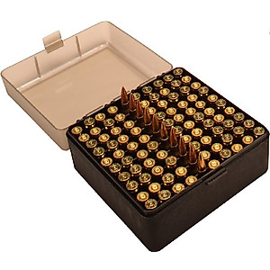 MTM 100 Round Flip-Top Rifle Ammo Box .17.222, 223, 6x47.222 Mag (Clear Smoke/Black)