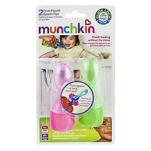 Munchkin Click Lock Food Pouch Spoon Tips - 2 Ea colors may vary
