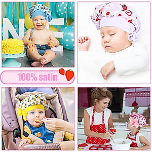 5 Pcs Kids Satin Bonnet Sleeping Cap for Girls Boys Soft Satin Baby Bonnet Satin Hair Bonnet for Sleeping Night Hair Wide Band Sleeping Cap for Toddler Infant Kids, 5 Styles