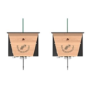 Carpenter Bee Traps for Outside - Carpenter Bee Trap, Turbo Trap 2.0 W/Bee Vault Wood Bee Traps - Carpenter Bee Traps for Outdoors Hanging - Bee Catchers for Outside (Black, 2 Pack)